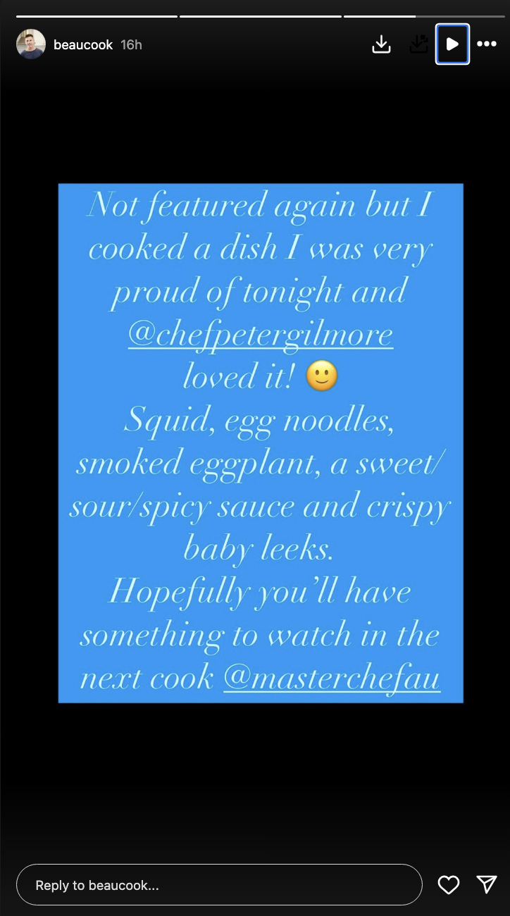 MasterChef Australia's Samira on Beau's lack of screen time